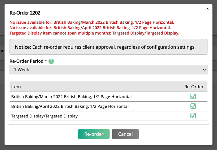 Cloning, Reordering, and Recurring Orders