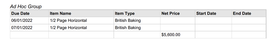 Use Ad Hoc Grouping of your Line Items