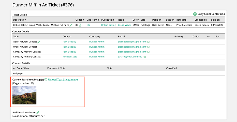 Uploading a Tear Sheet Image to a Print Ticket