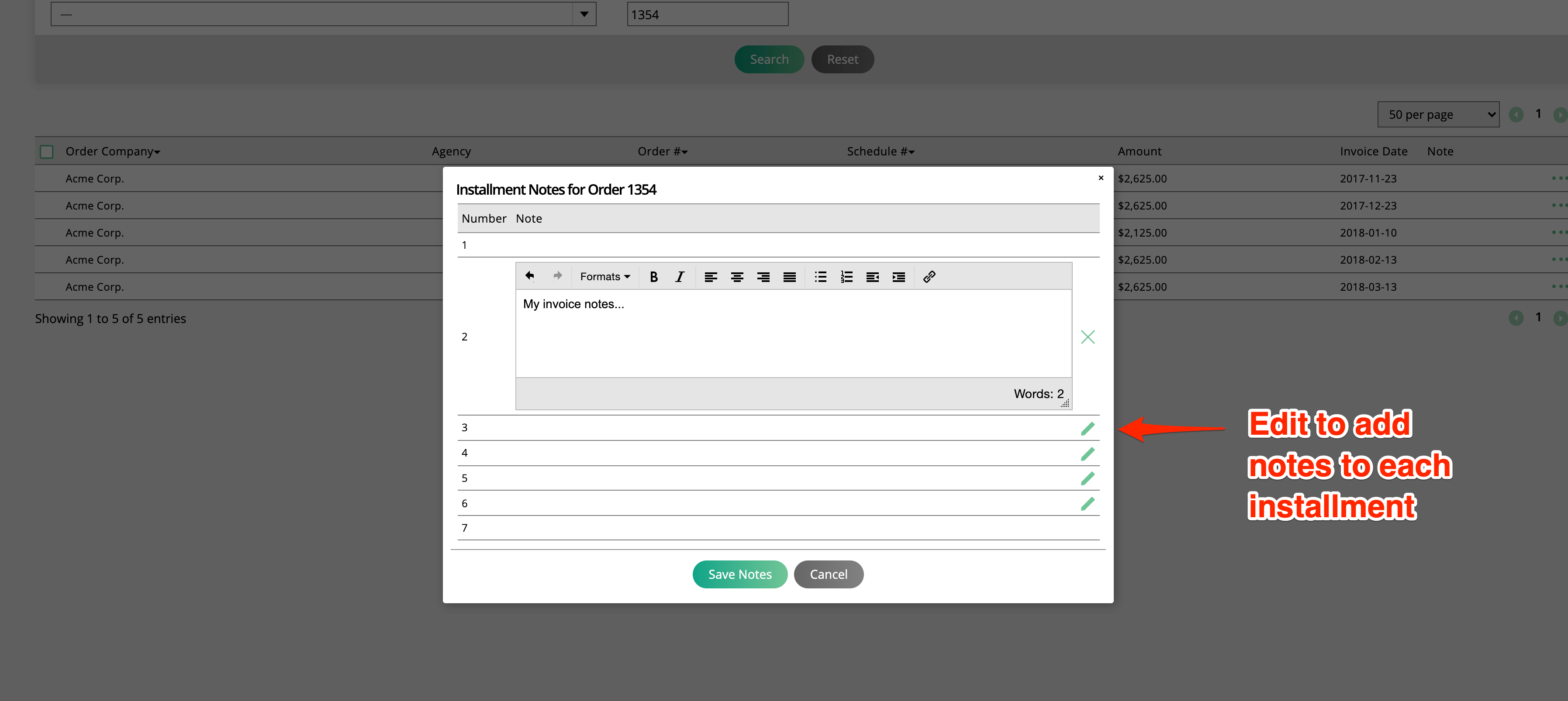 Create Free-form Installments