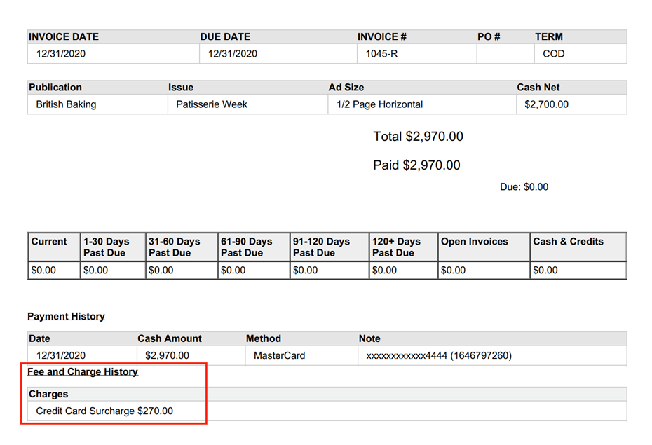 Adding a Surcharge for Credit Card Payments