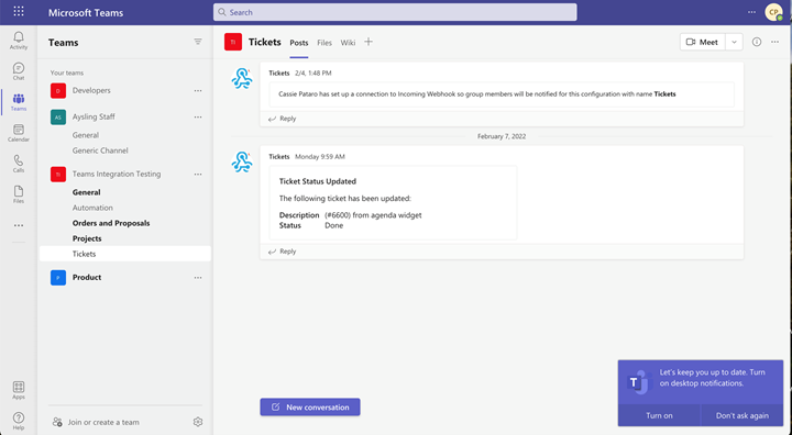 Microsoft Teams Integration