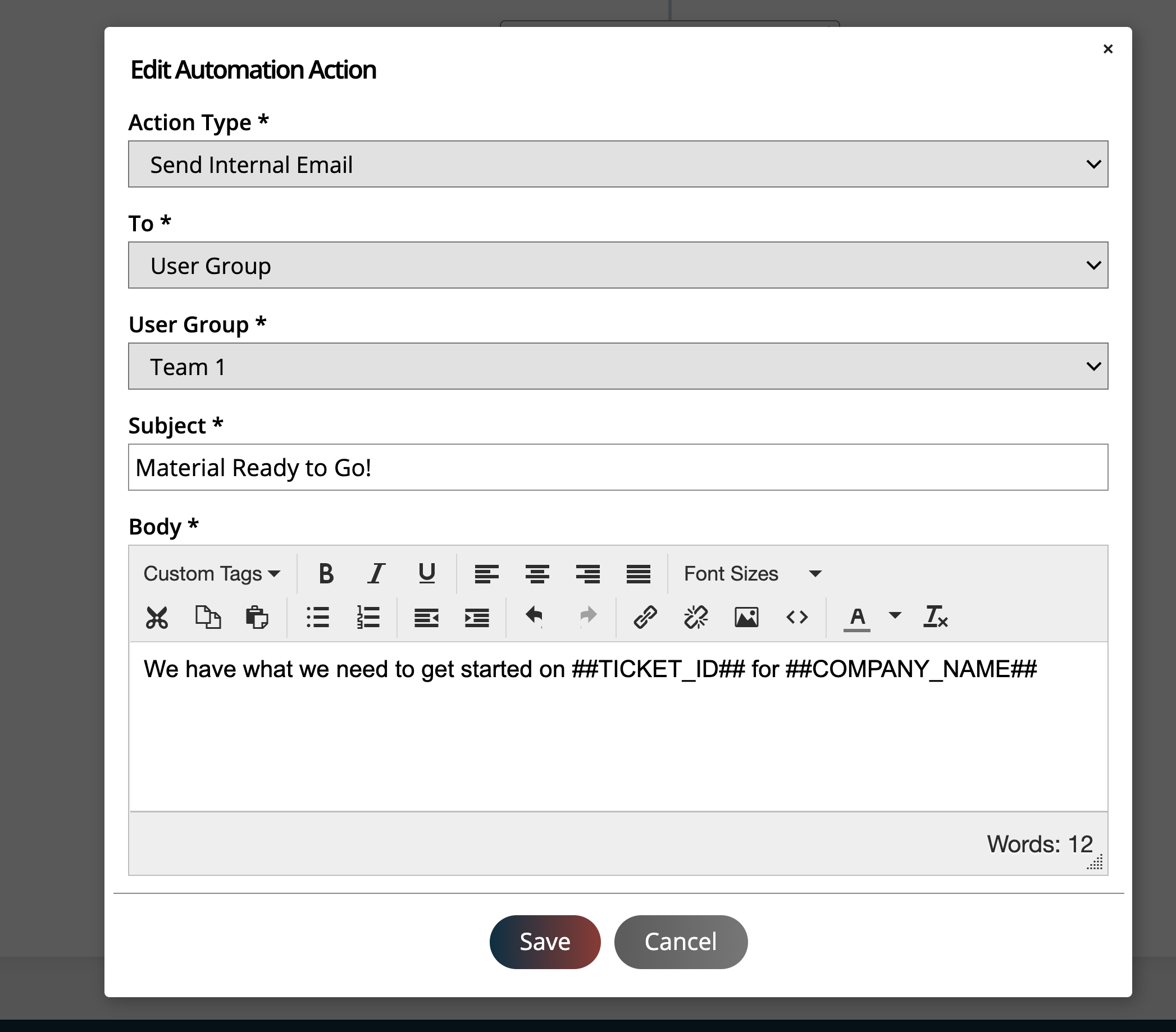 Internal Notifications