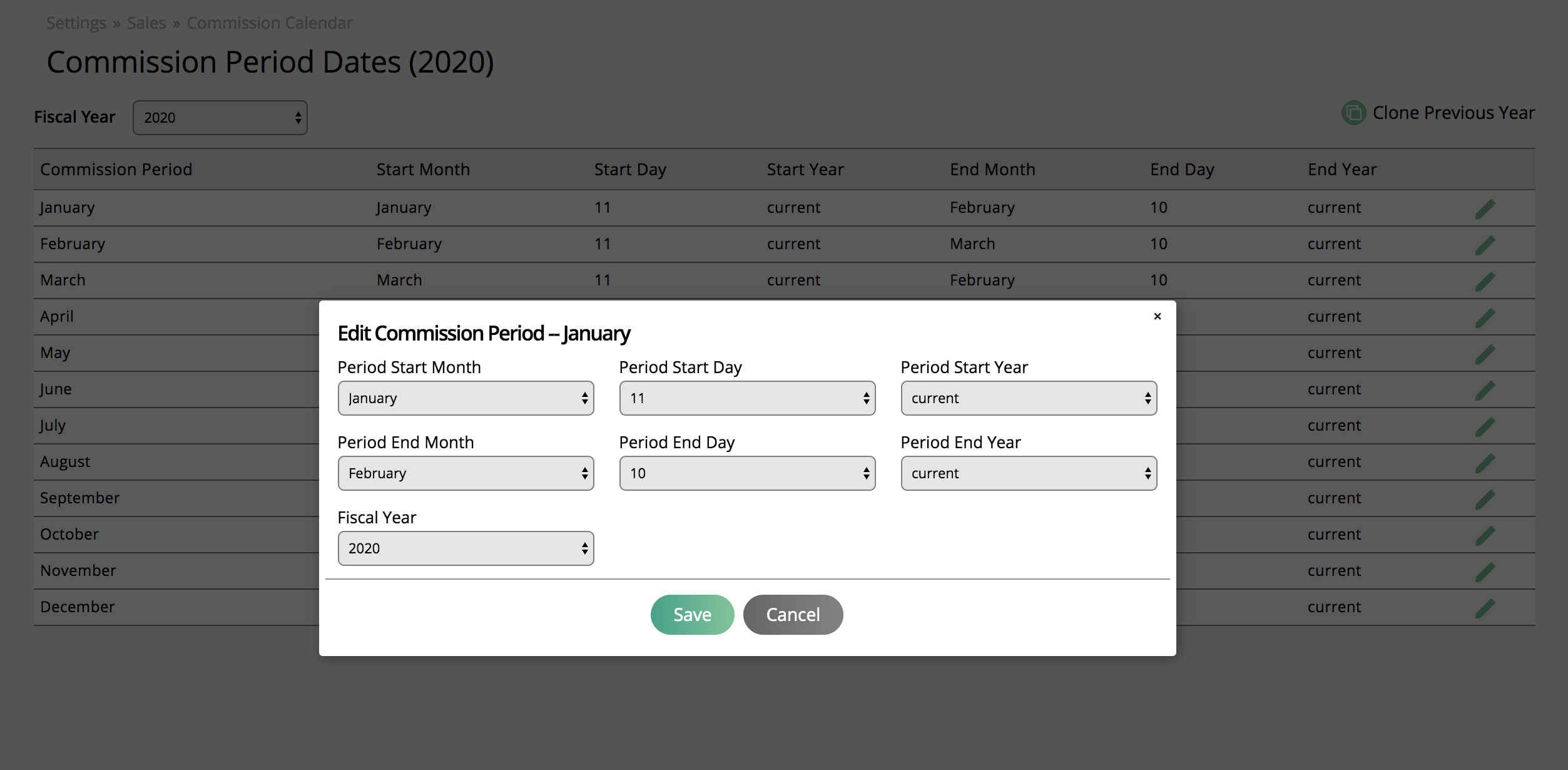Setting up your Commission Calendar
