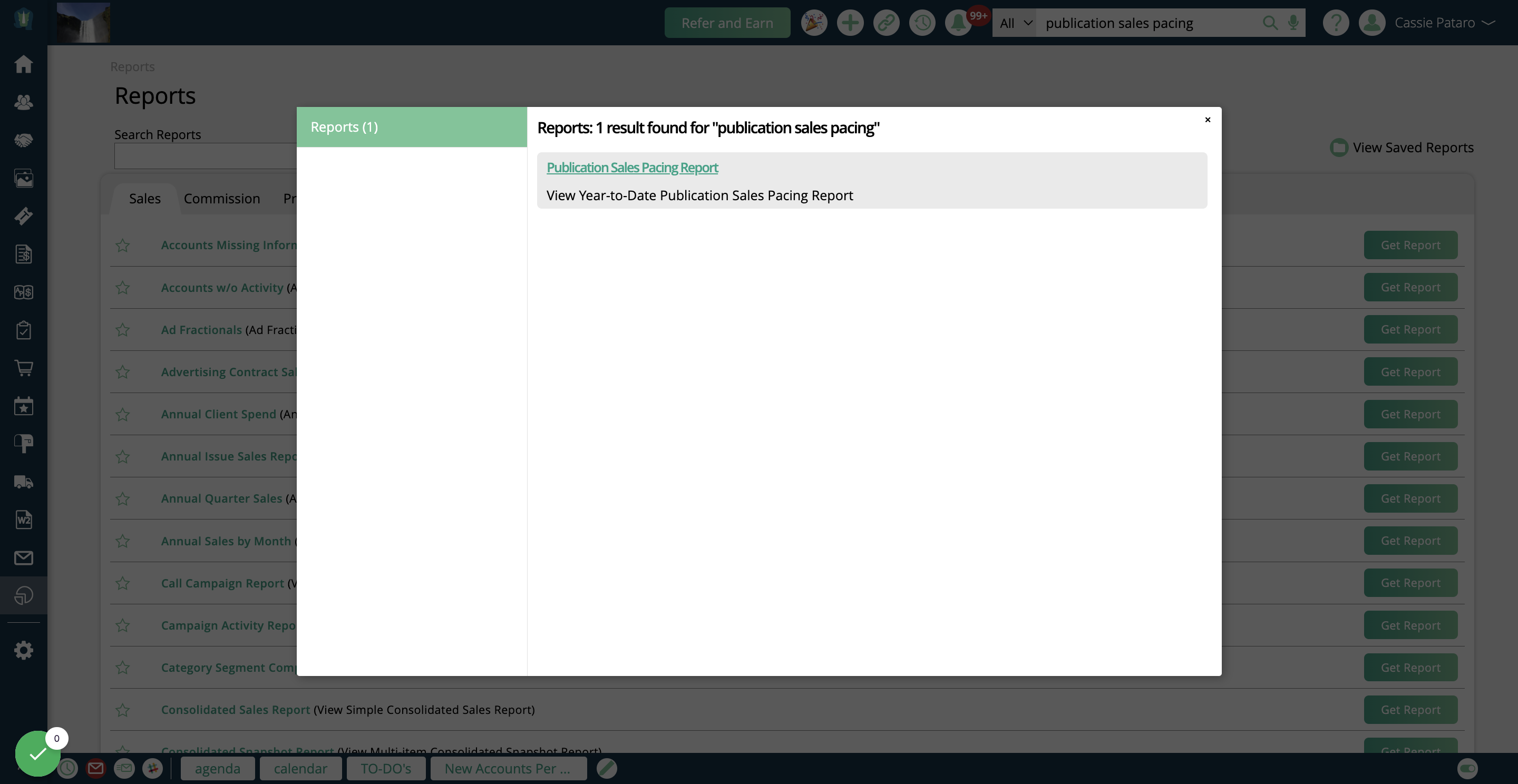Publication Sales Pacing Report