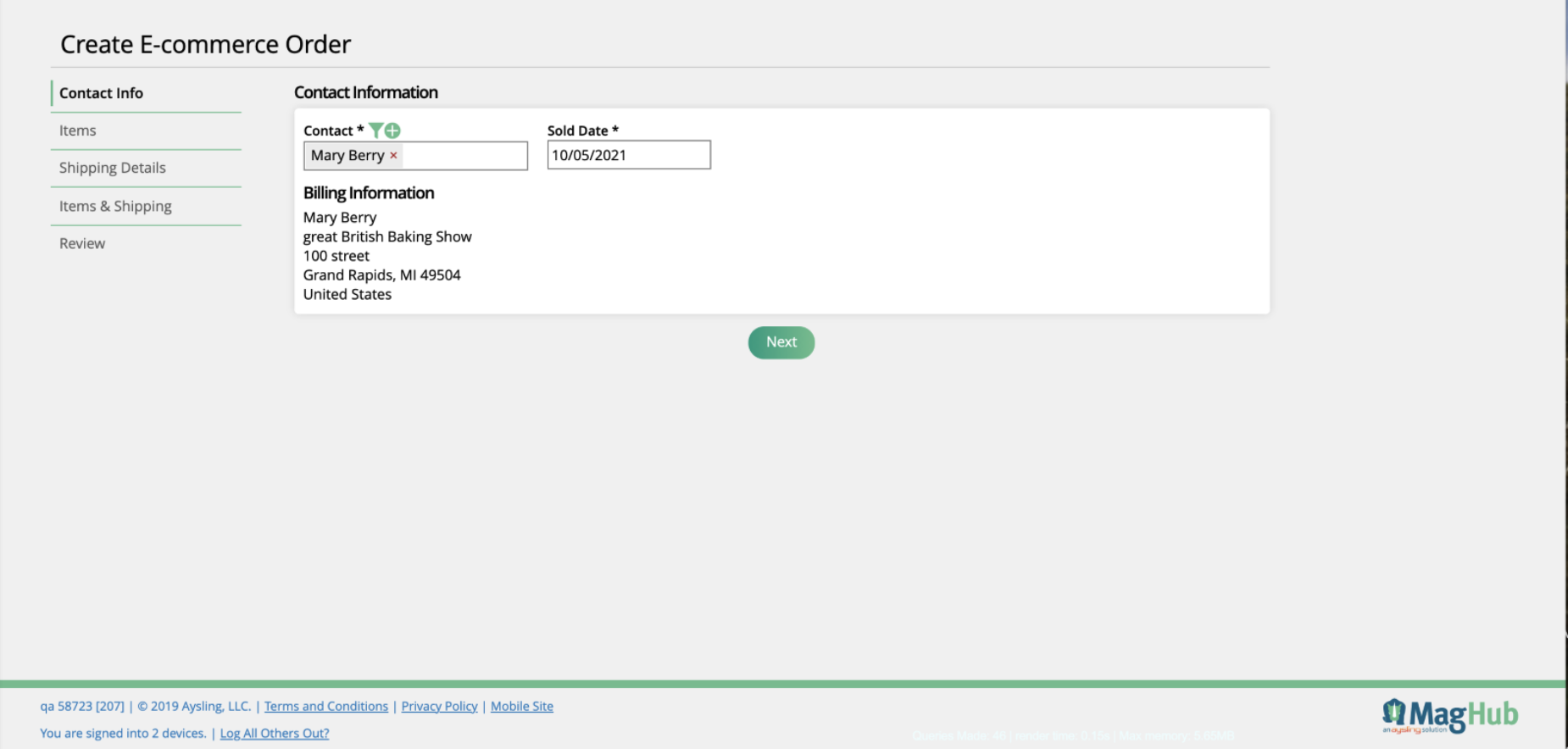 Enter an Ecommerce Back Office Order into the System