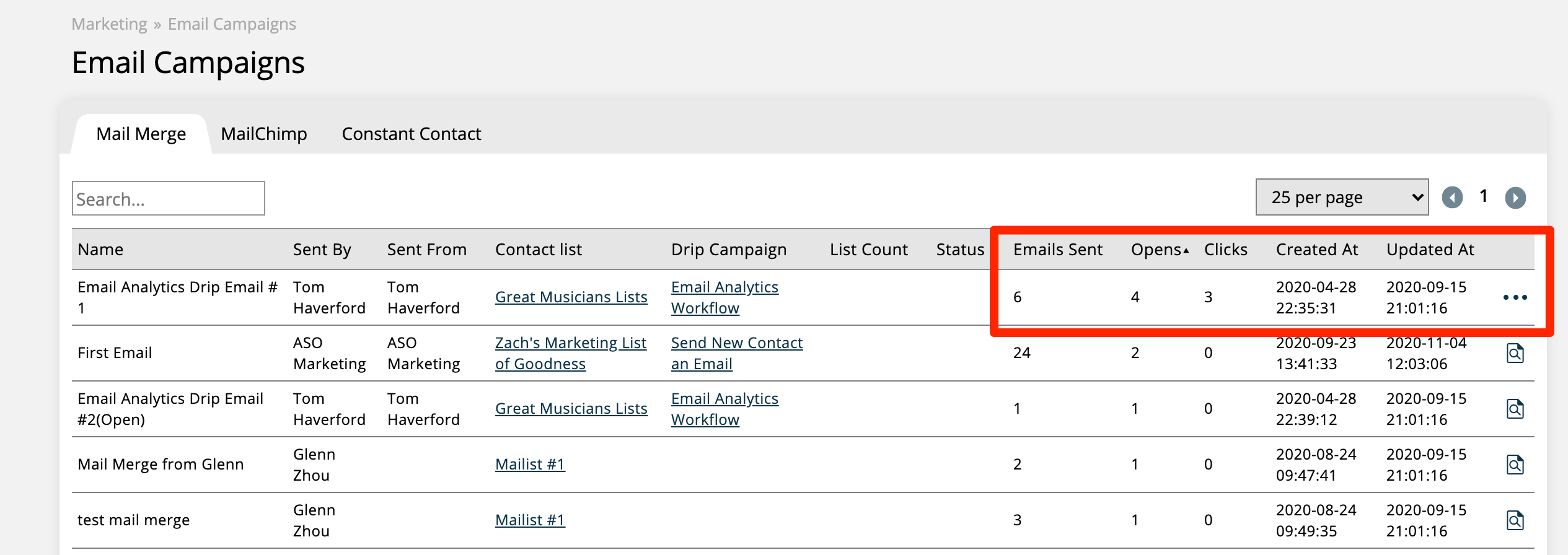 Send a System Mail Merge Email and Track Opens and Clicks