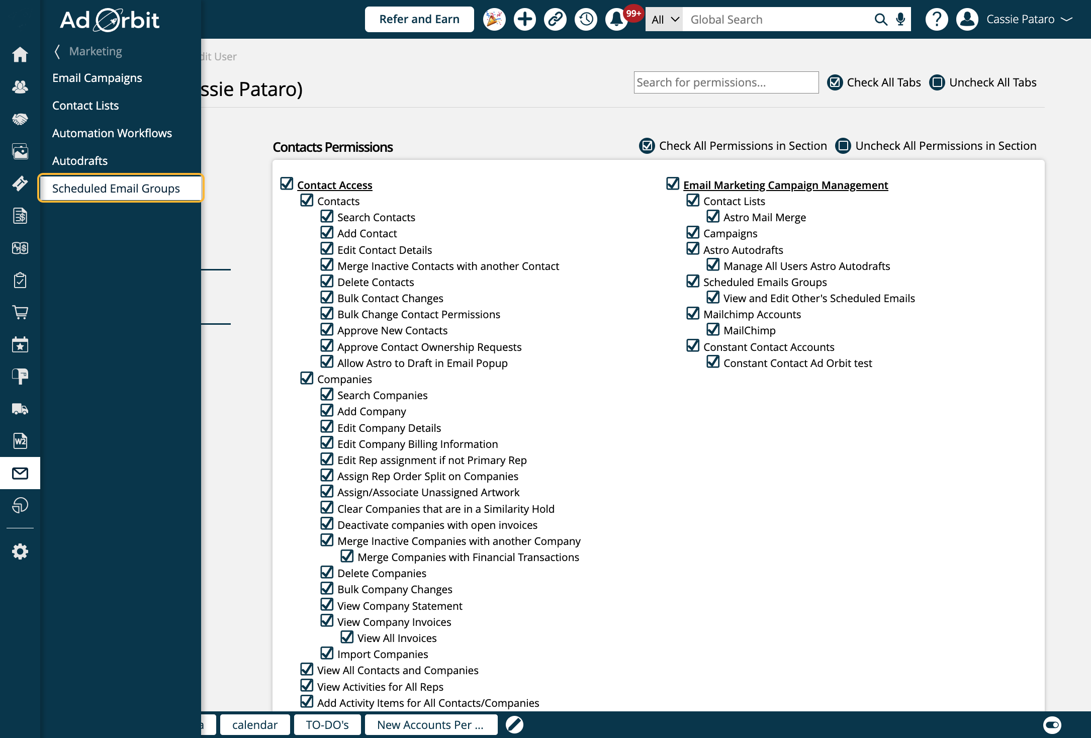 Scheduled Email Groups