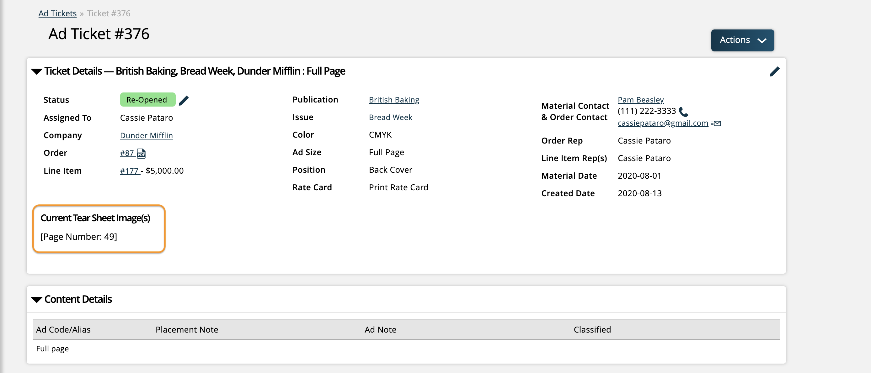 Uploading a Tear Sheet Image to a Print Ticket