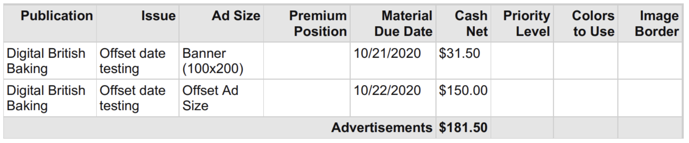 Using a Digital Offset Date Instead of a Material Due Date