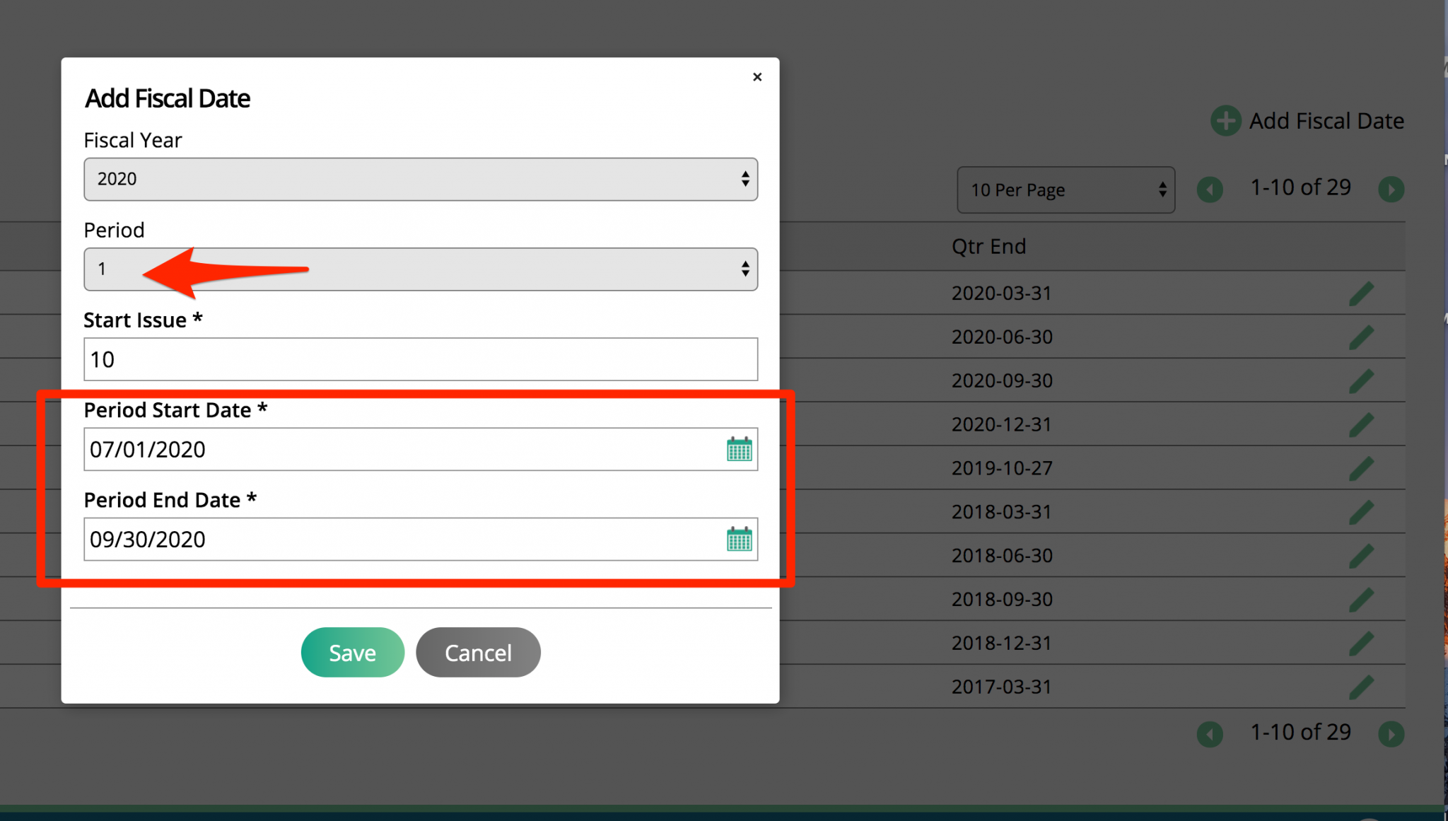 Setting up your Fiscal Calendar