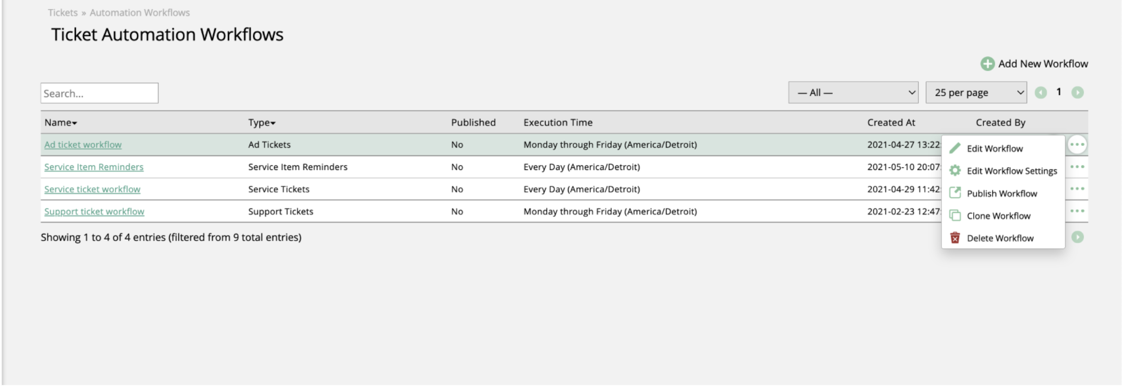 Ticket Inactivity Workflows