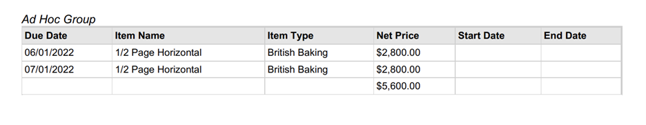 Use Ad Hoc Grouping of your Line Items