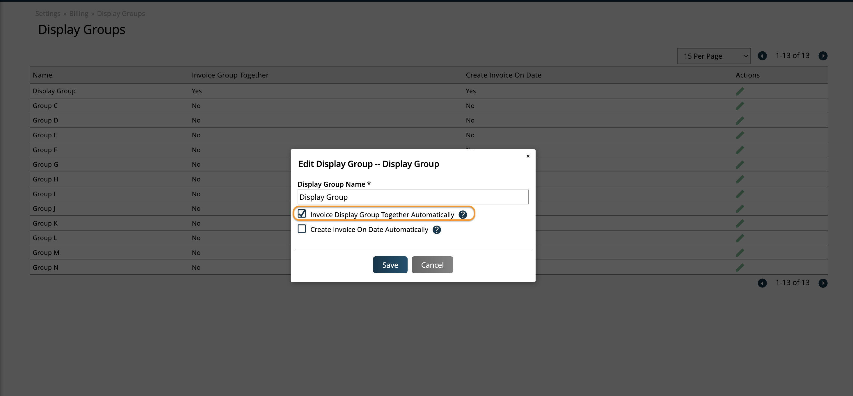 Invoicing Group Orders