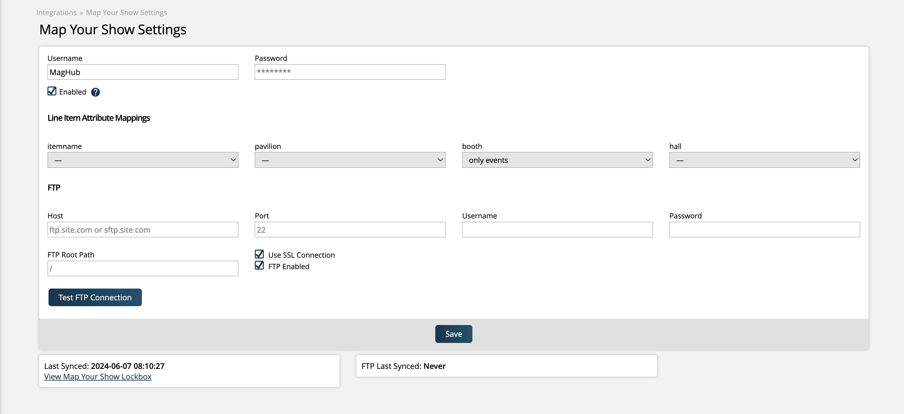 Map Your Show Integration Setup