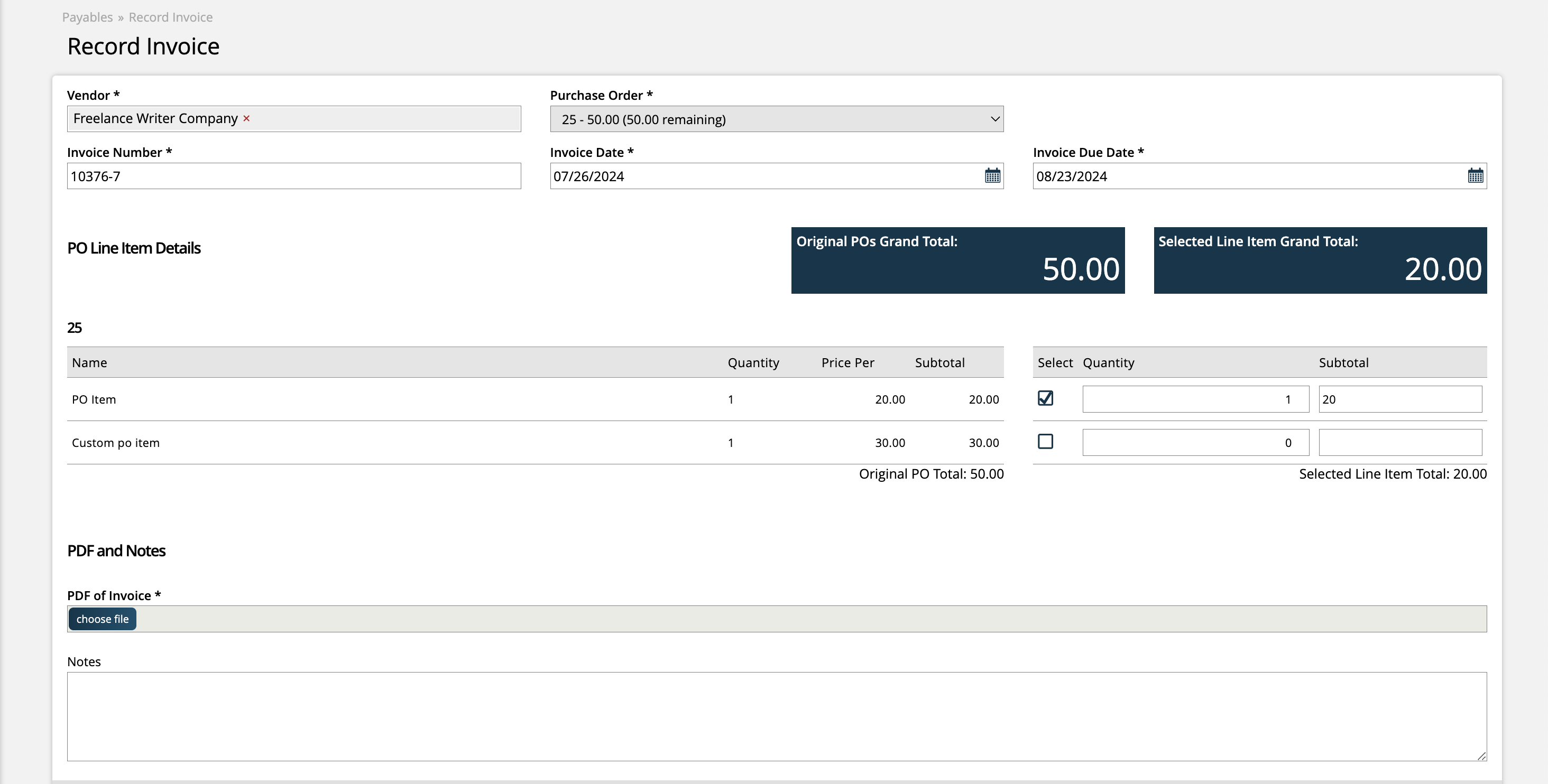 Record Vendor Invoices in the System