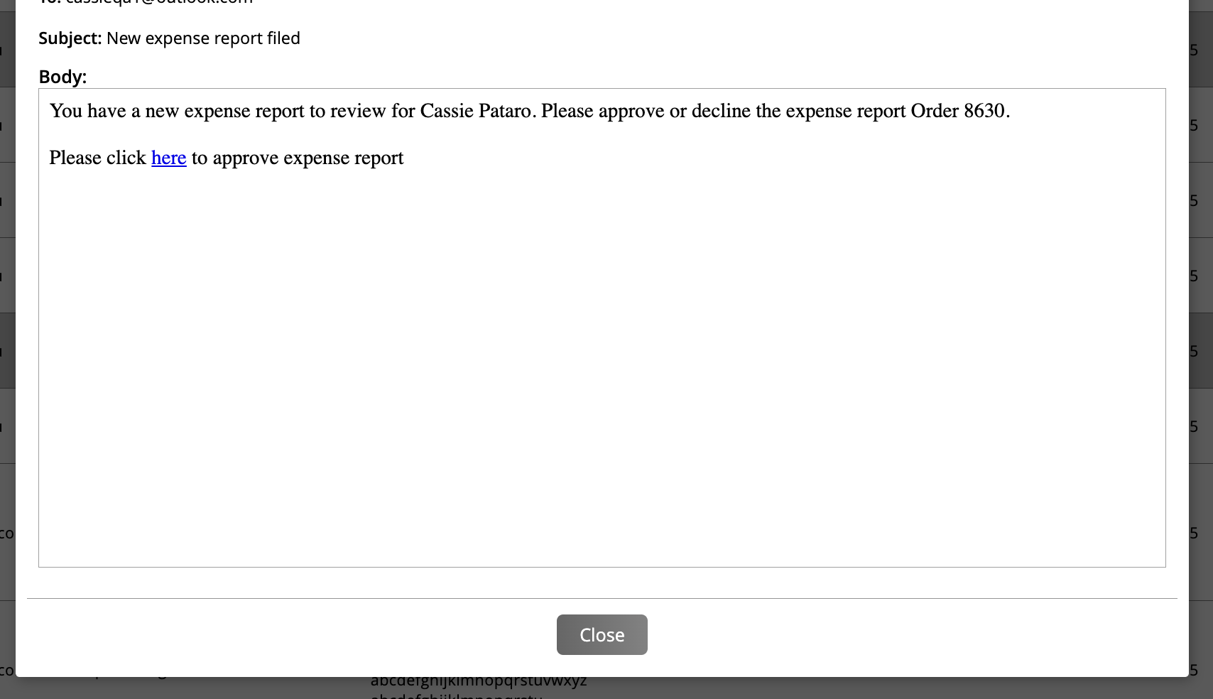 Expense Report Notifications