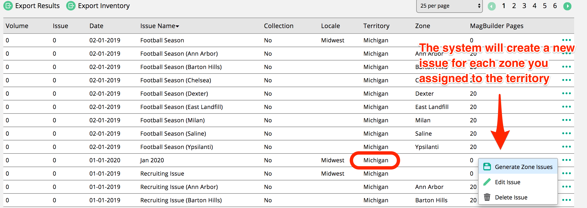 Territory and Zone Setup